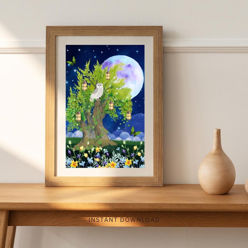 Moon Dreams Surrealism Collage Art Digital Download, Wall Art, Wall ...