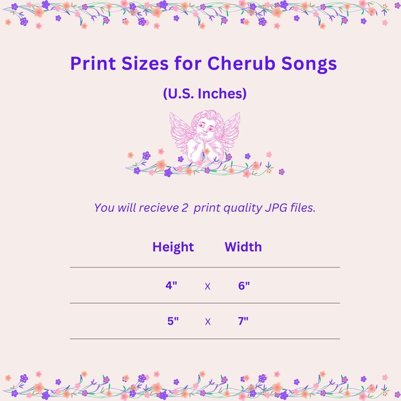 Cherub Songs -printable Blank Greeting Card, Whimsical, Cherubs Art ...