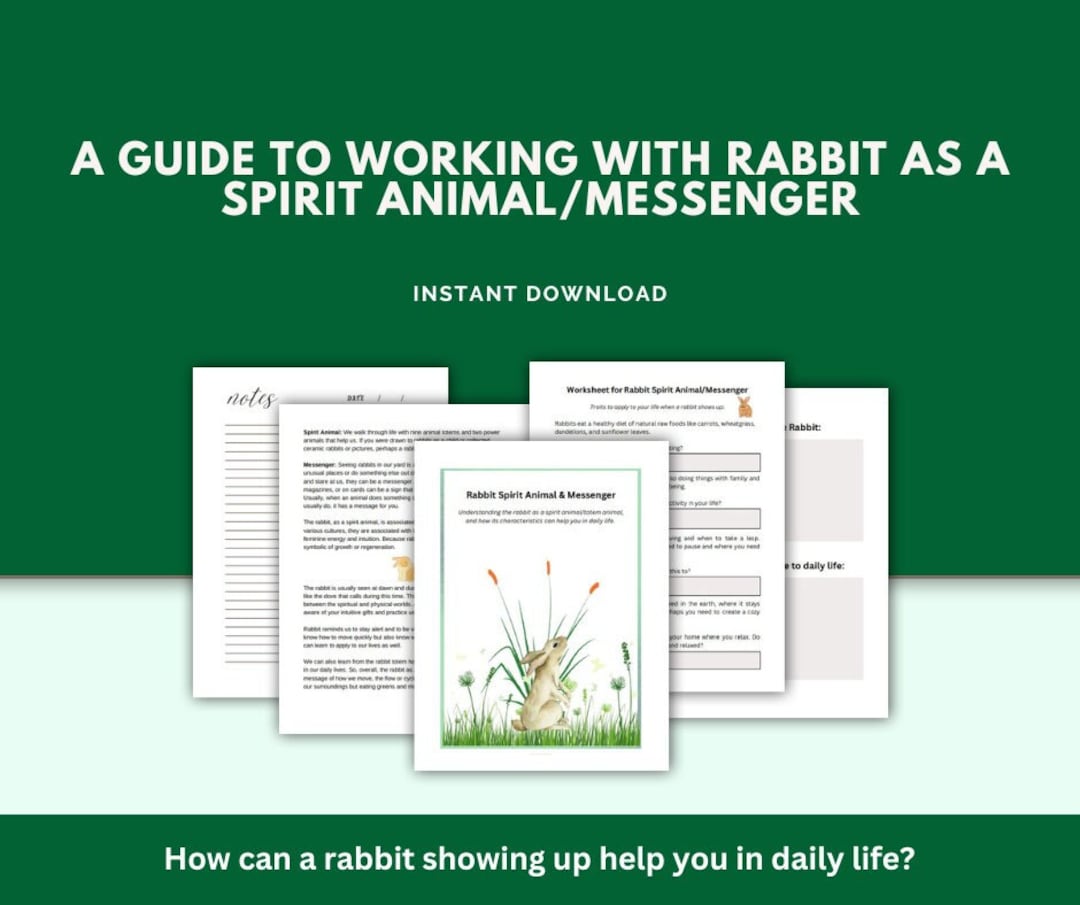 Printable Rabbit Spirit Animal Meaning of Totem Animal Worksheets - Etsy