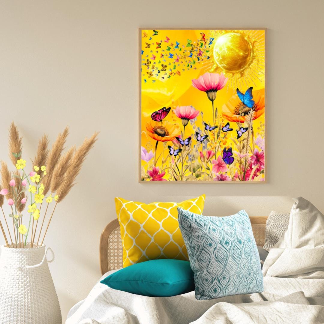 Freedom Digital Collage Art Print – Colorful Spiritual Wall Art ...