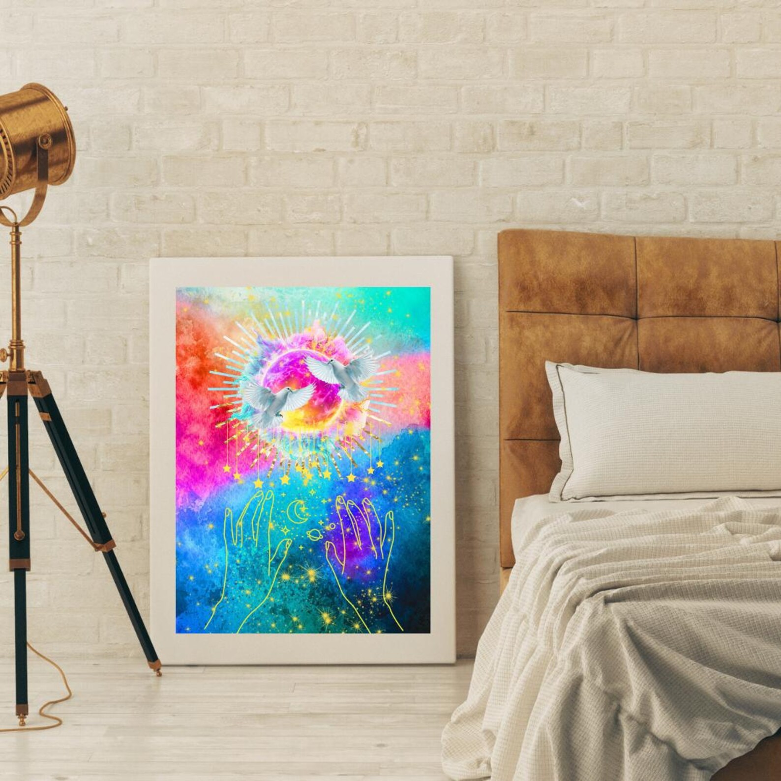 Creation-spiritual Art, Digital Collage, Spiritual Home Decor, Colorful ...
