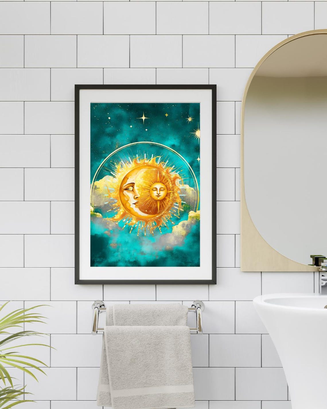 Solar Dreaming – Spiritual Surreal Art of Sun and Moon Rising, Mystical ...