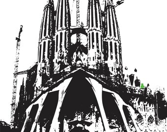 Gothic Art Print Architectural Photo Spain Photo Architecture