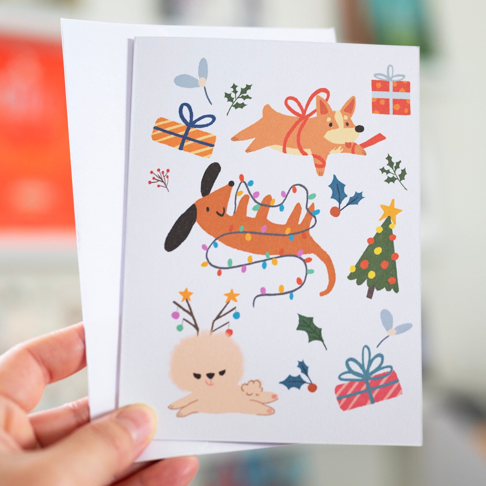 Cats and Dogs Holiday Card (set of 4) for Pet Lovers - Etsy