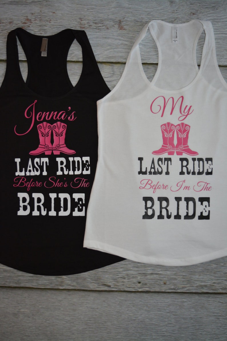 Last Ride Before She's A Bride Bachelorette Party Tanks - Etsy