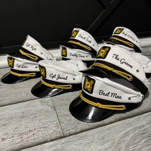 Nautical Captain's Hat, Gift for Bachelor Party, Personalized Captain ...