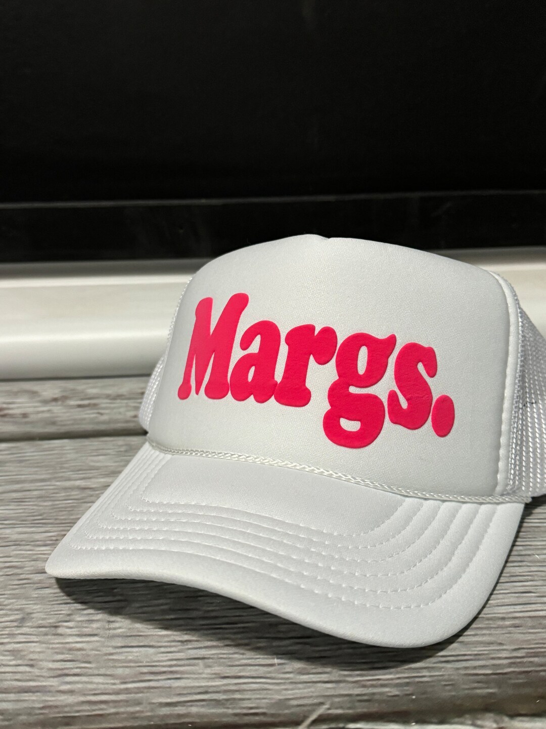 Custom Puff Print Trucker Hat, Margs Trucker Hat, Margarita Trucker Hat ...