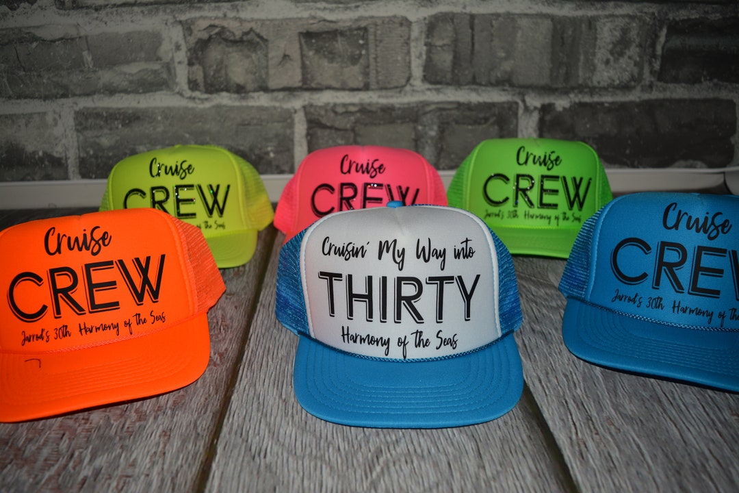 Cruise Crew Bachelorette Party Hats, Neon Trucker Hat, Bride Neon Hat ...