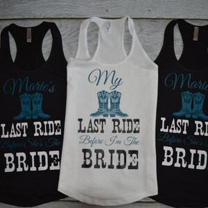 Last Ride Before She's A Bride Bachelorette Party Tanks Bridal Party ...