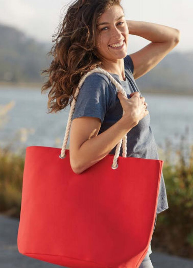 Bridesmaid Tote Bag, Braided Rope Strap Bag, Bridal Party Tote Gift ...