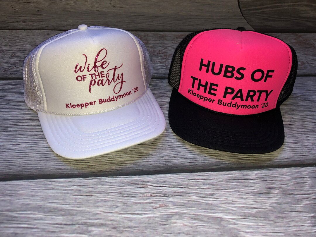 Neon Bachelorette Party Hats, Wife of the Party Hat, Hubs of the Party ...