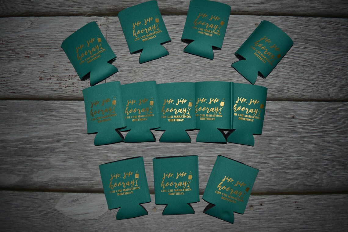 Bachelorette Can Cooler Sip Sip Hooray Can Cooler Bride - Etsy