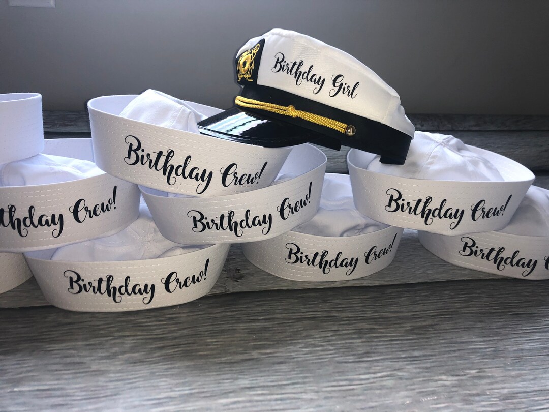 Veil Nautical Captains Hat, Birthday Girl Captain Hat, Birthday Crew ...