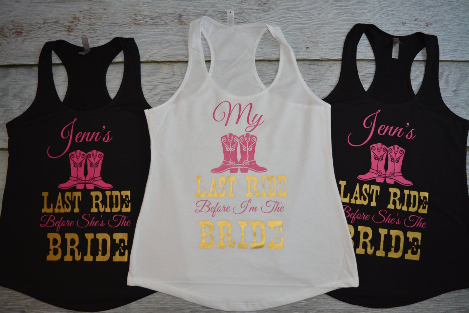 Last Ride Before She's A Bride Bachelorette Party Tanks Bridal Party ...