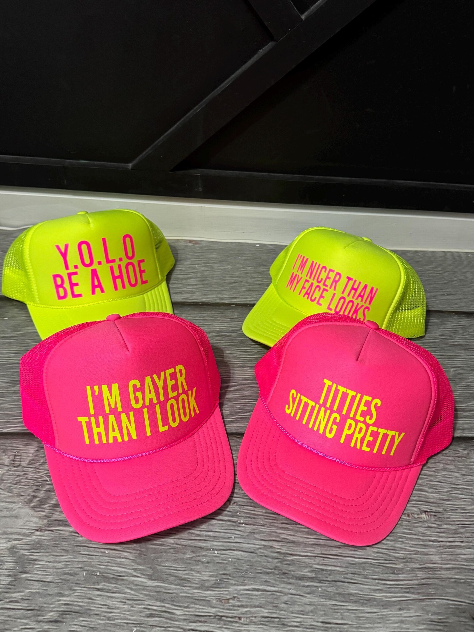 Funny Neon Trucker Hat, Inappropriate Saying, Bachelorette Party Hat ...
