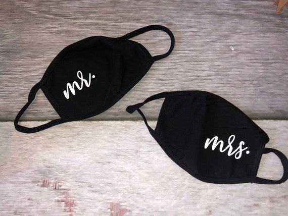 Bride and Groom Face Mask NO Filter Pocket Cotton Face Mask | Etsy