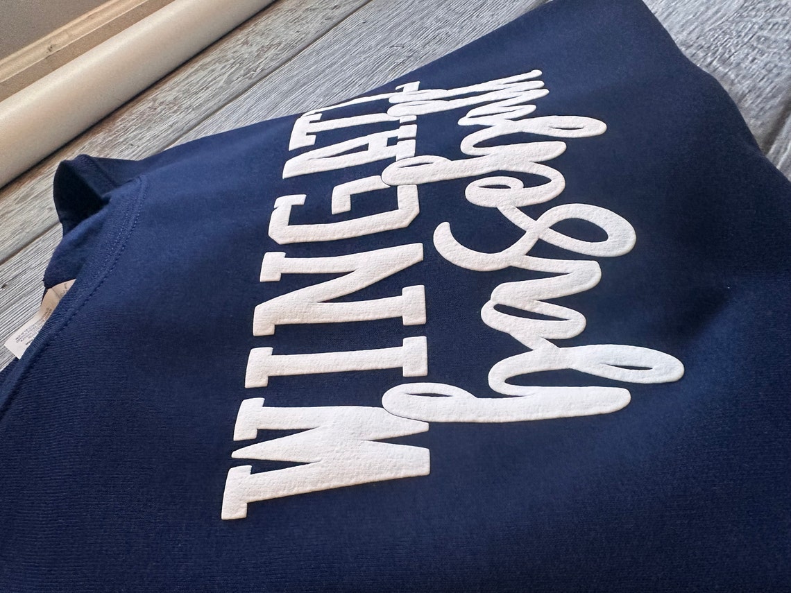Custom Puff Print Crewneck Sweatshirt, School Mascot, Team Spirit - Etsy