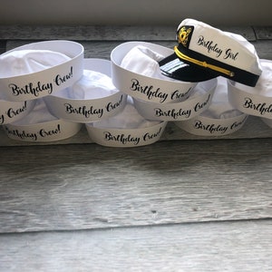 Veil Nautical Captains Hat, Birthday Girl Captain Hat, Birthday Crew ...