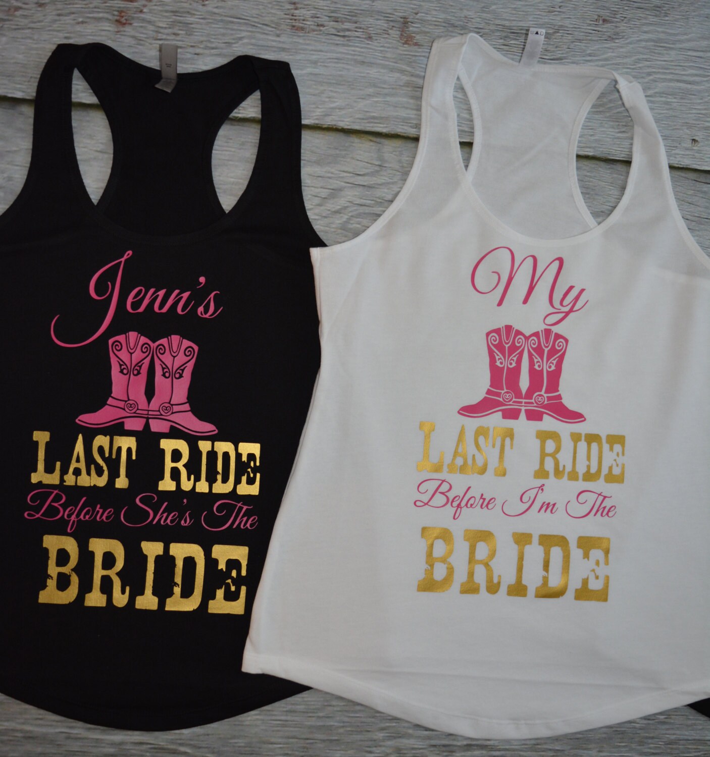 Last Ride Before She's A Bride Bachelorette Party Tanks Bridal Party ...
