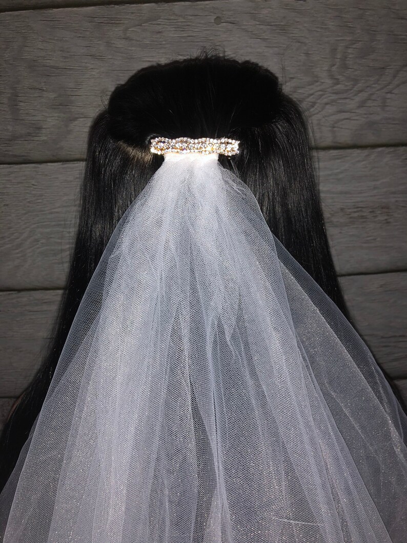 Personalized Veil on a Rhinestone Bling Clip, Bride Veil, Custom Veil ...