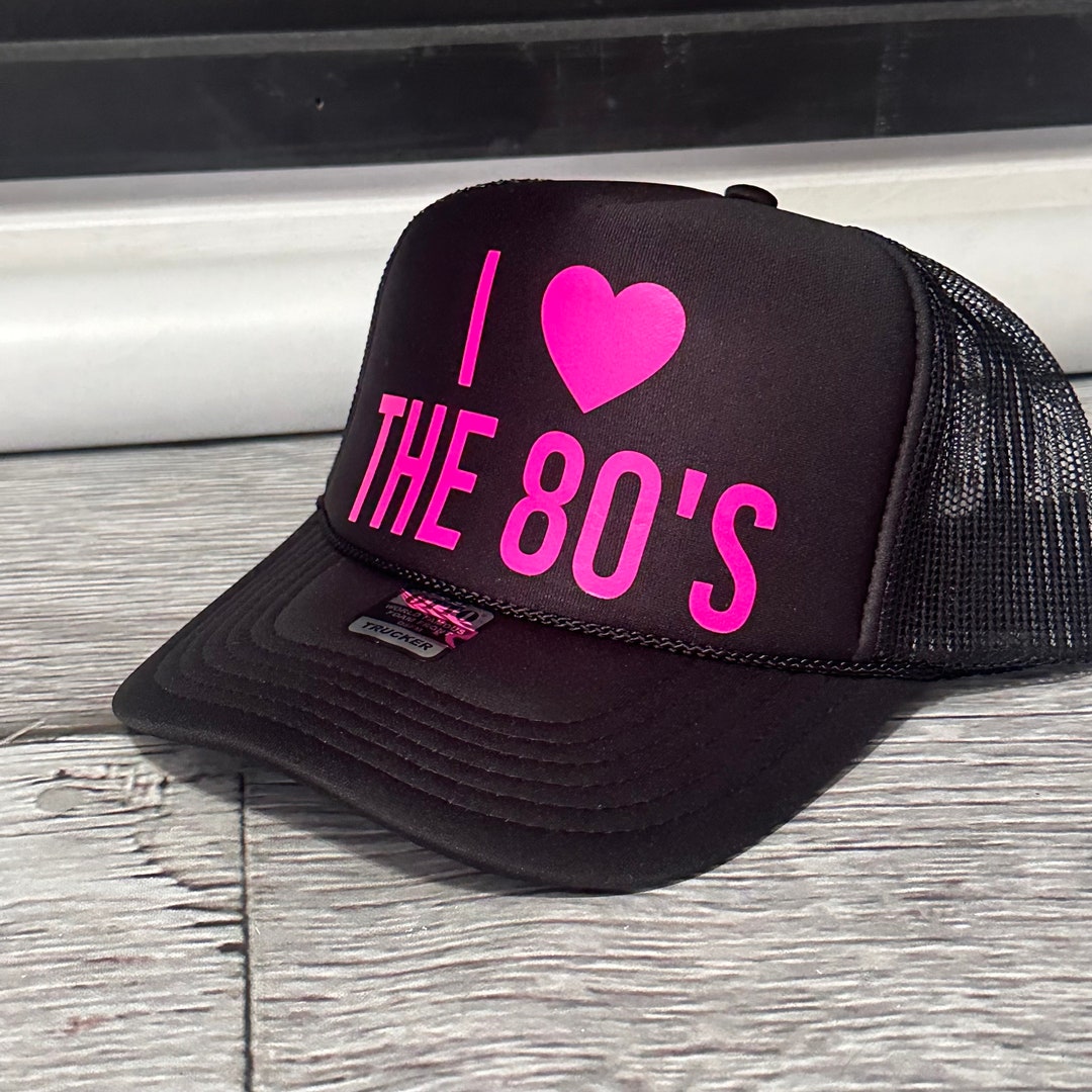 I Love the 80’s Neon Trucker Hats, Neon Hat, Beach Bachelorette Trucker ...