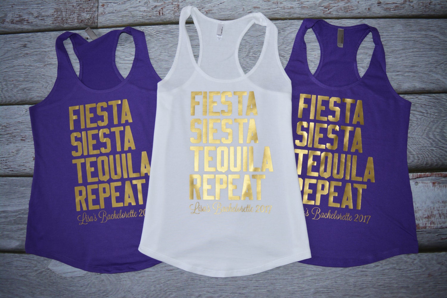 Fiesta Siesta Tequila Repeat Bachelorette Tanks Bridal Party | Etsy