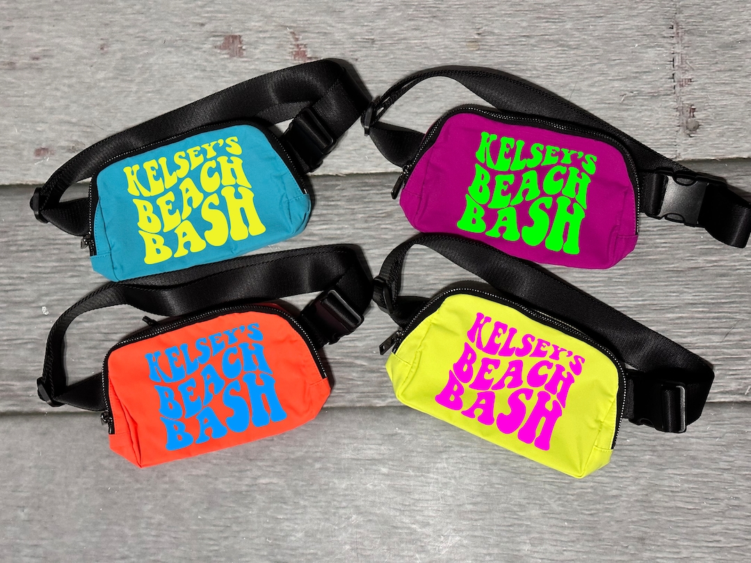Bachelorette Party Neon Fanny Pack, Hippie Theme Crossbody Bag ...