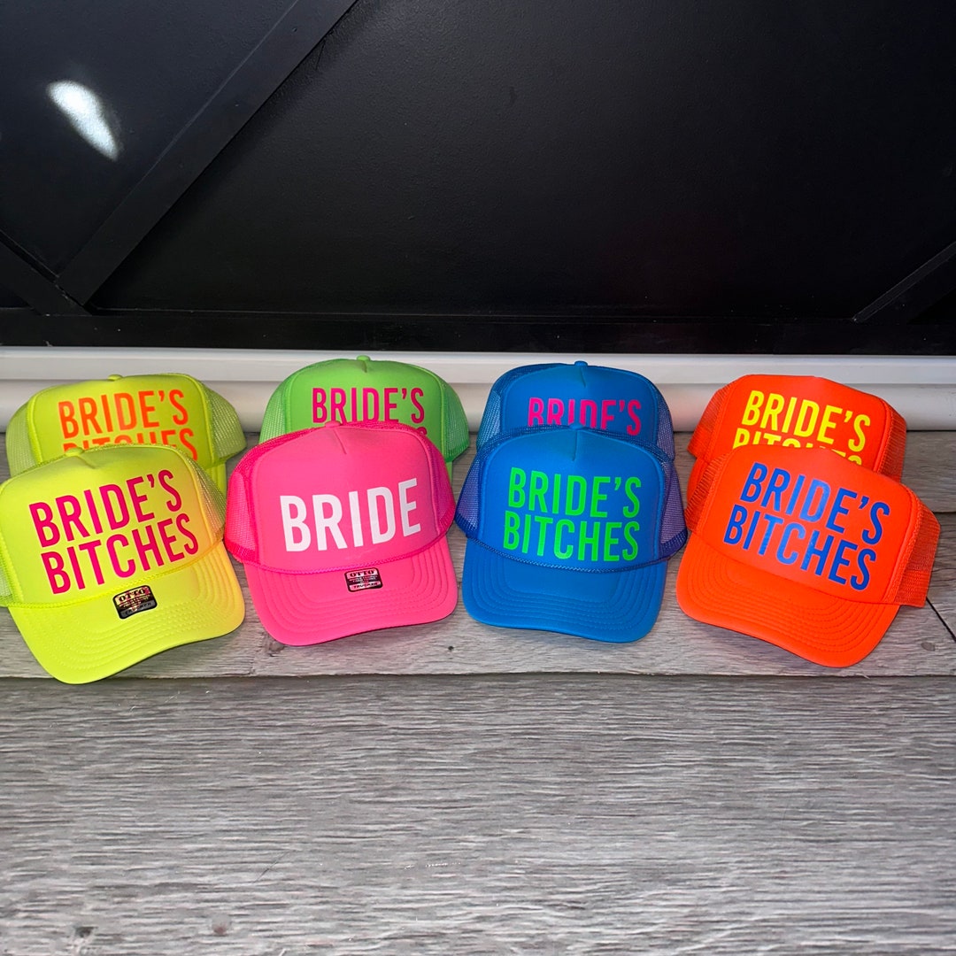 Neon Bachelorette Party Hats, Hype Gurl Hat, Beach Bachelorette Trucker ...