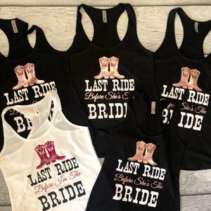 Last Ride Before She's A Bride Bachelorette Party Tanks Bridal Party ...