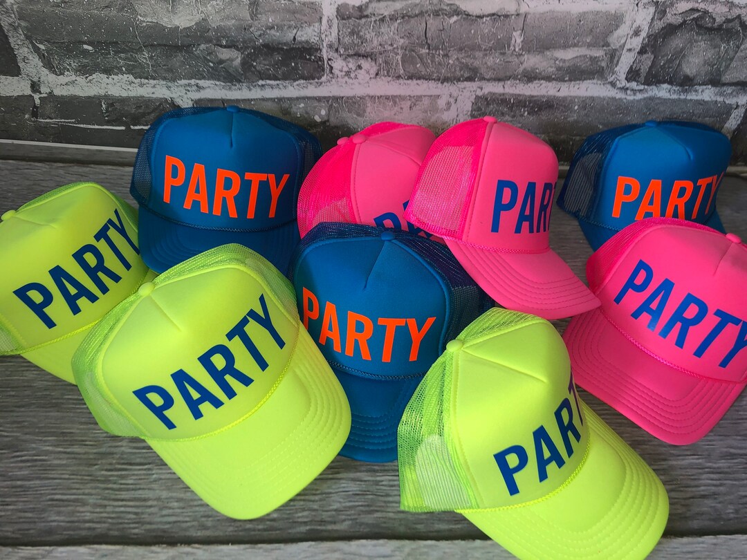 Neon Bachelorette Party Hats, Party Bride Hat, Beach Bachelorette ...