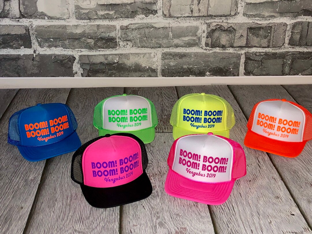 Neon Bachelorette Party Hats, Boom Boom Hat, Resting Beach Face Hat ...