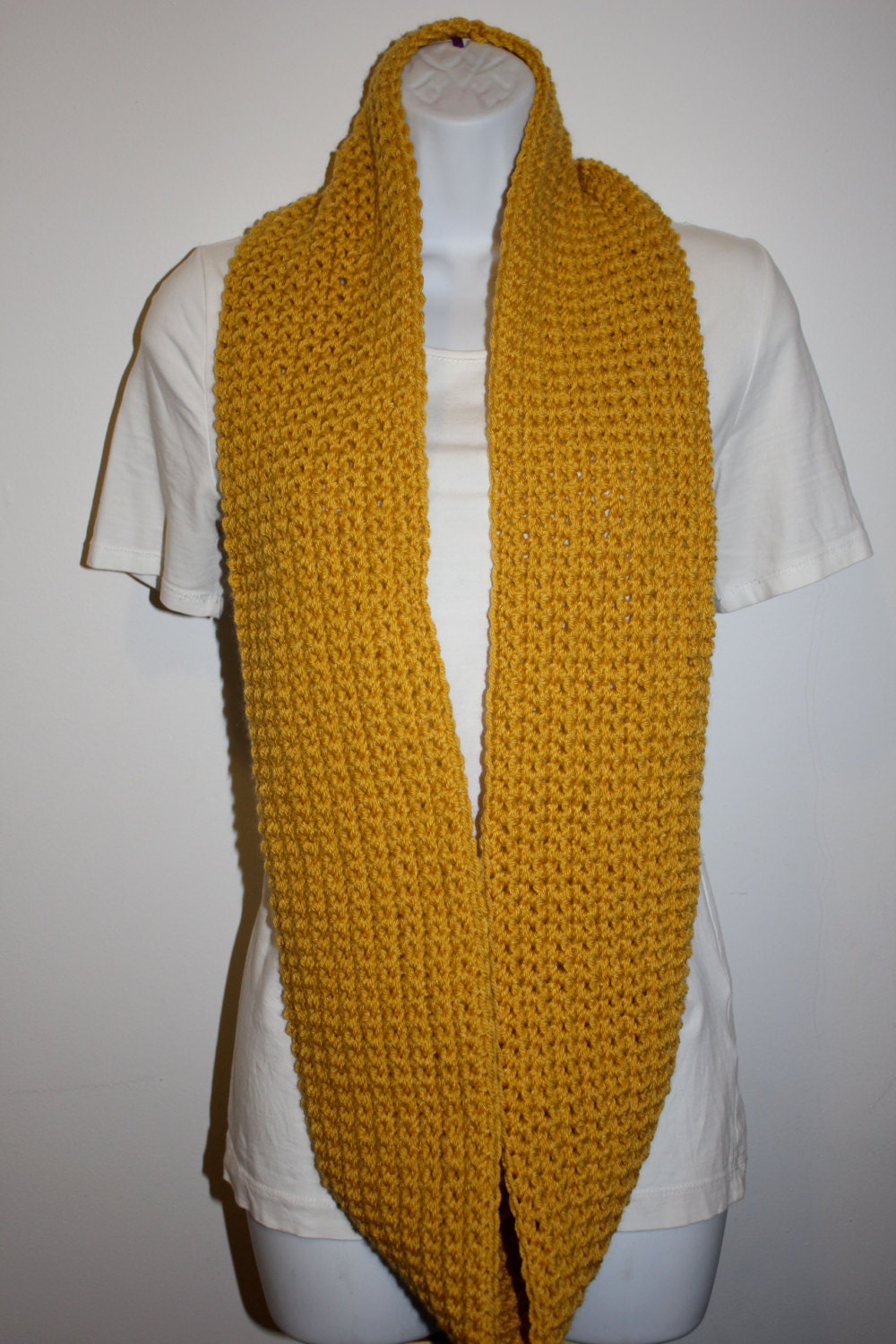 EXTRA LONG INFINITY Scarf / Circle Scarf, Hand Crochet, Single Strand ...