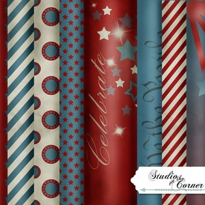 Digital Patriotic Scrapbook Paper, Digital Patriotic Paper, Patriotic ...