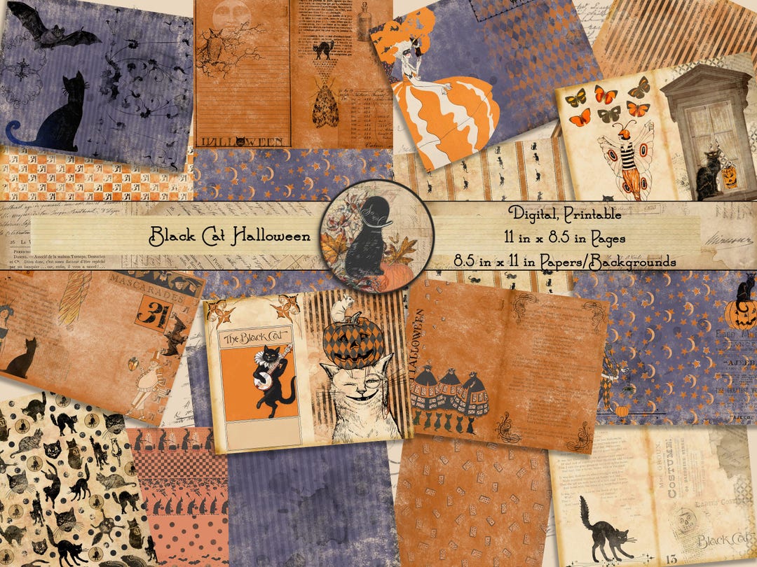 Just Paper, Halloween Pages, Digital Paper, Paper Crafting Kit, Journal ...