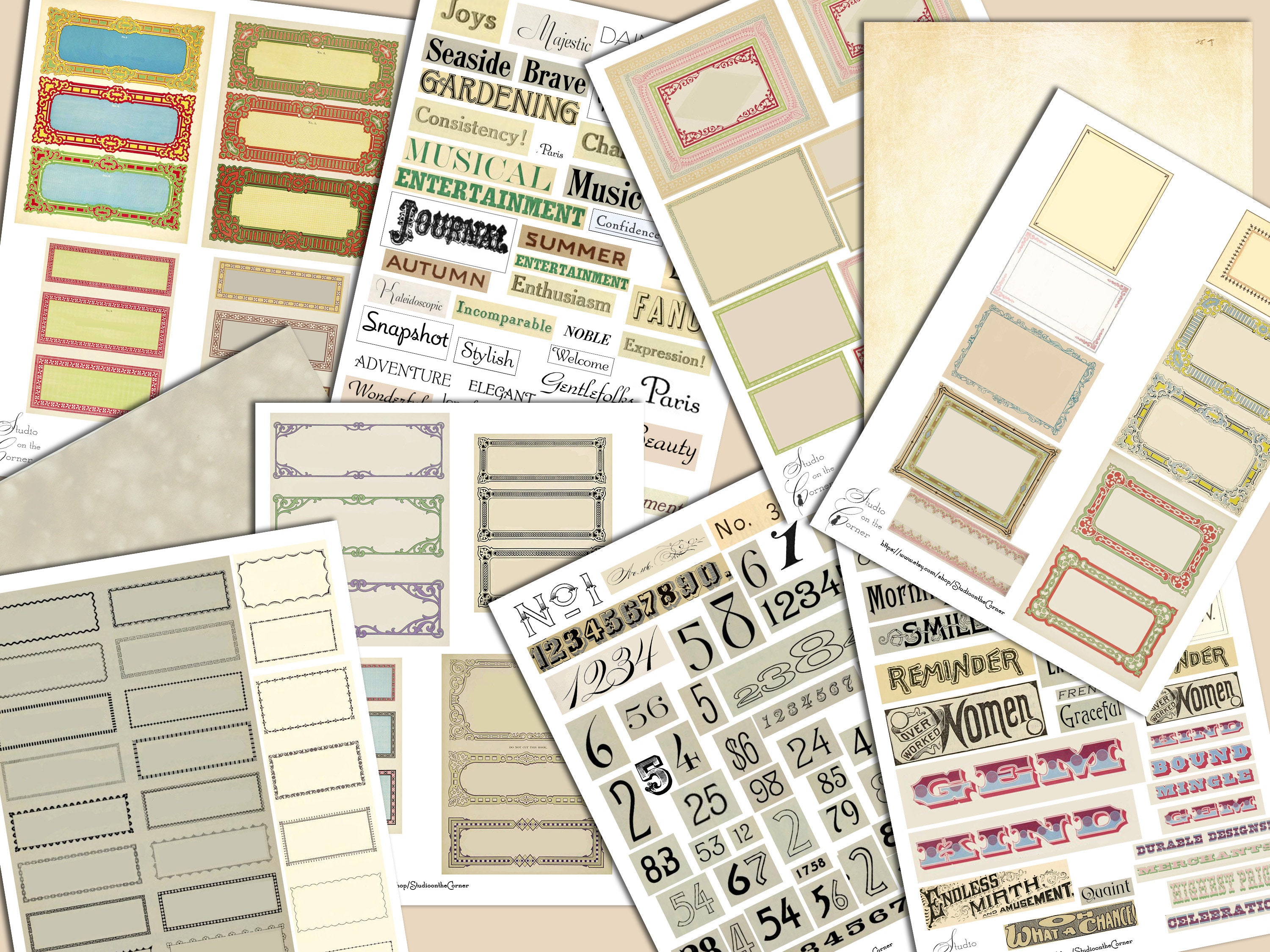 Printable Vintage-inspired Labels, Vintage Ephemera, Junk Journal ...