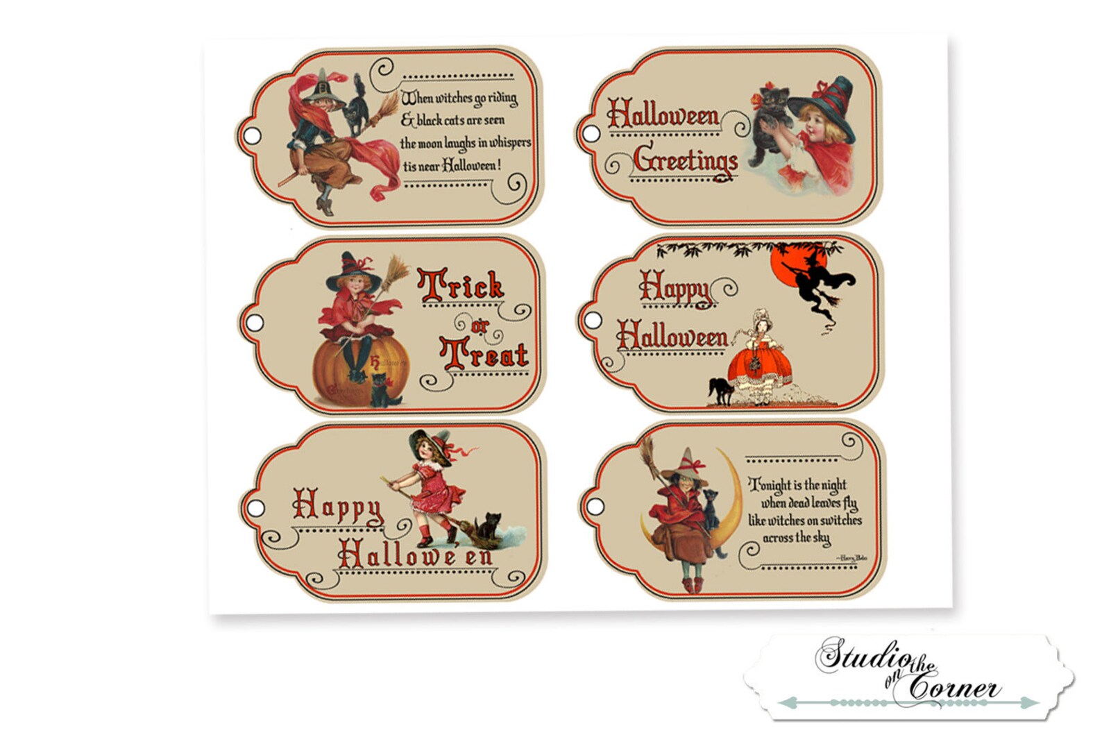 DIY Halloween Tags, Halloween Labels, Digital Tags, Printable Tags ...