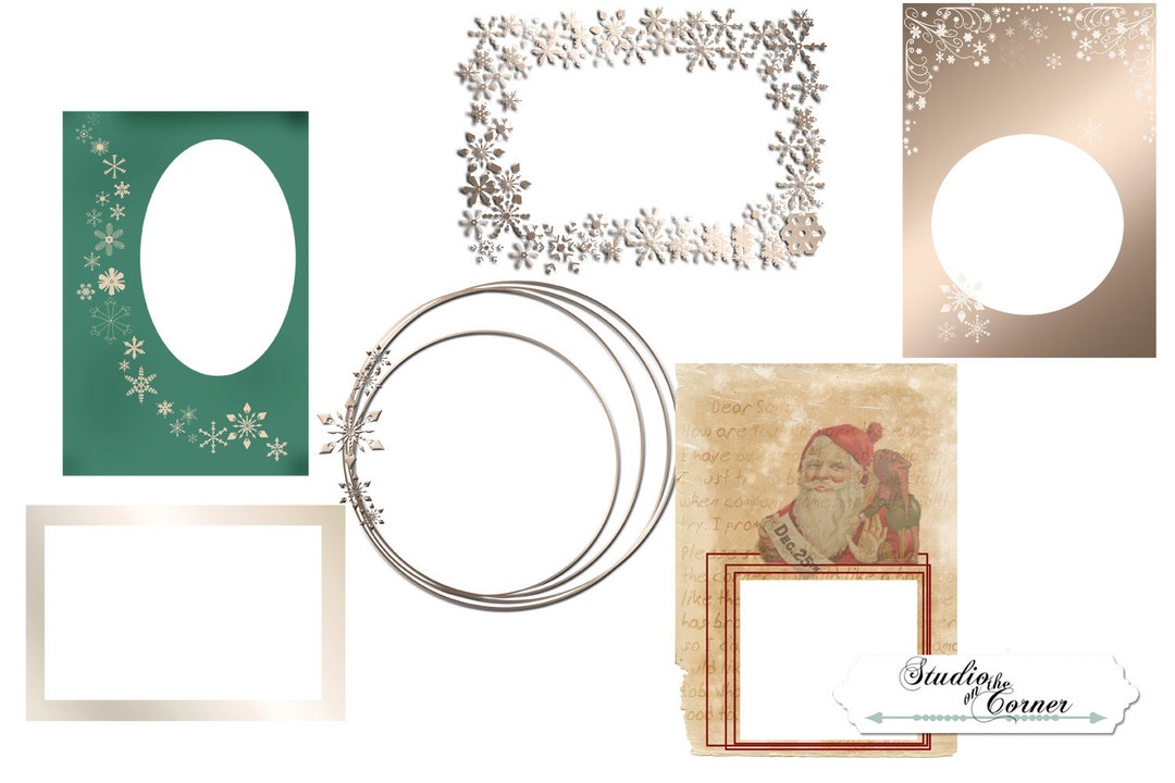 Six Digital Scrapbook Frames, Digital Photography Frames, Digital ...