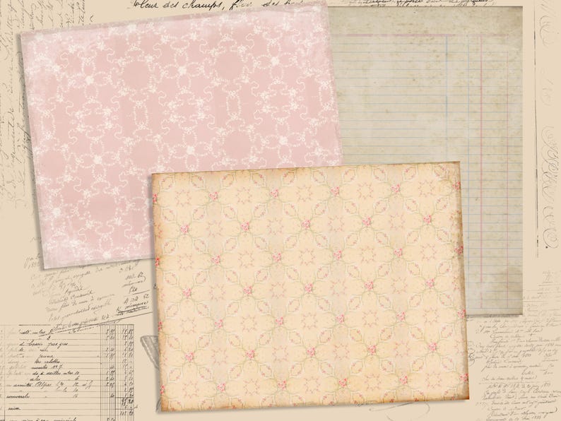 Vintage Floral Digital Paper, Vintage Floral Pages, Journaling Pages ...