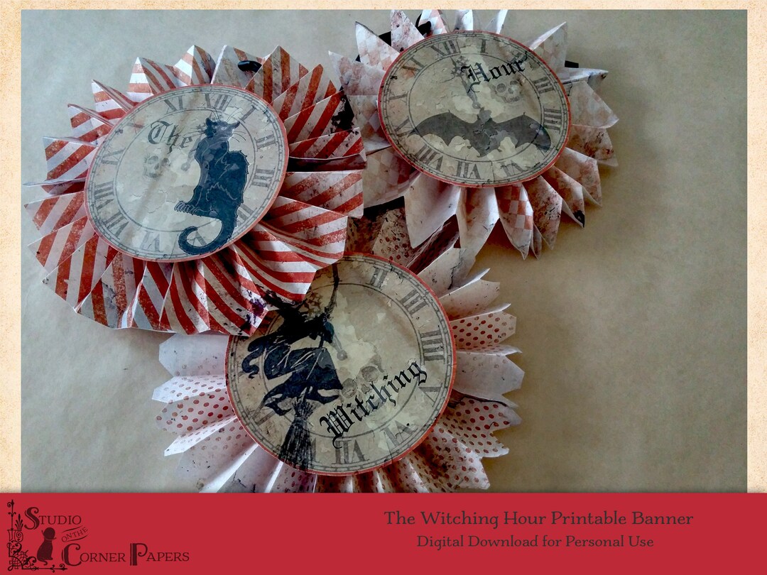 Witching Hour Halloween Banner, DIY Halloween Banner, Instant Download ...