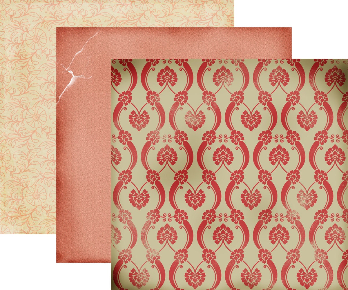 Digital Valentine Scrapbook Papers Digital Papers Digital - Etsy