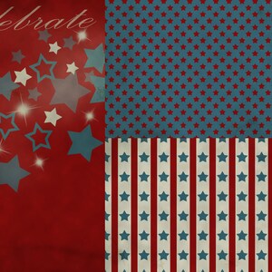Digital Patriotic Scrapbook Paper, Digital Patriotic Paper, Patriotic ...