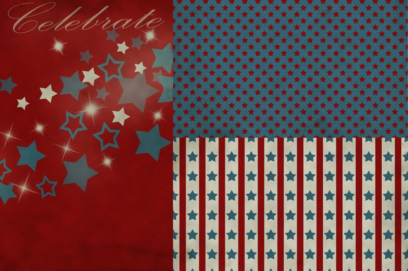 Digital Patriotic Scrapbook Paper, Digital Patriotic Paper, Patriotic ...