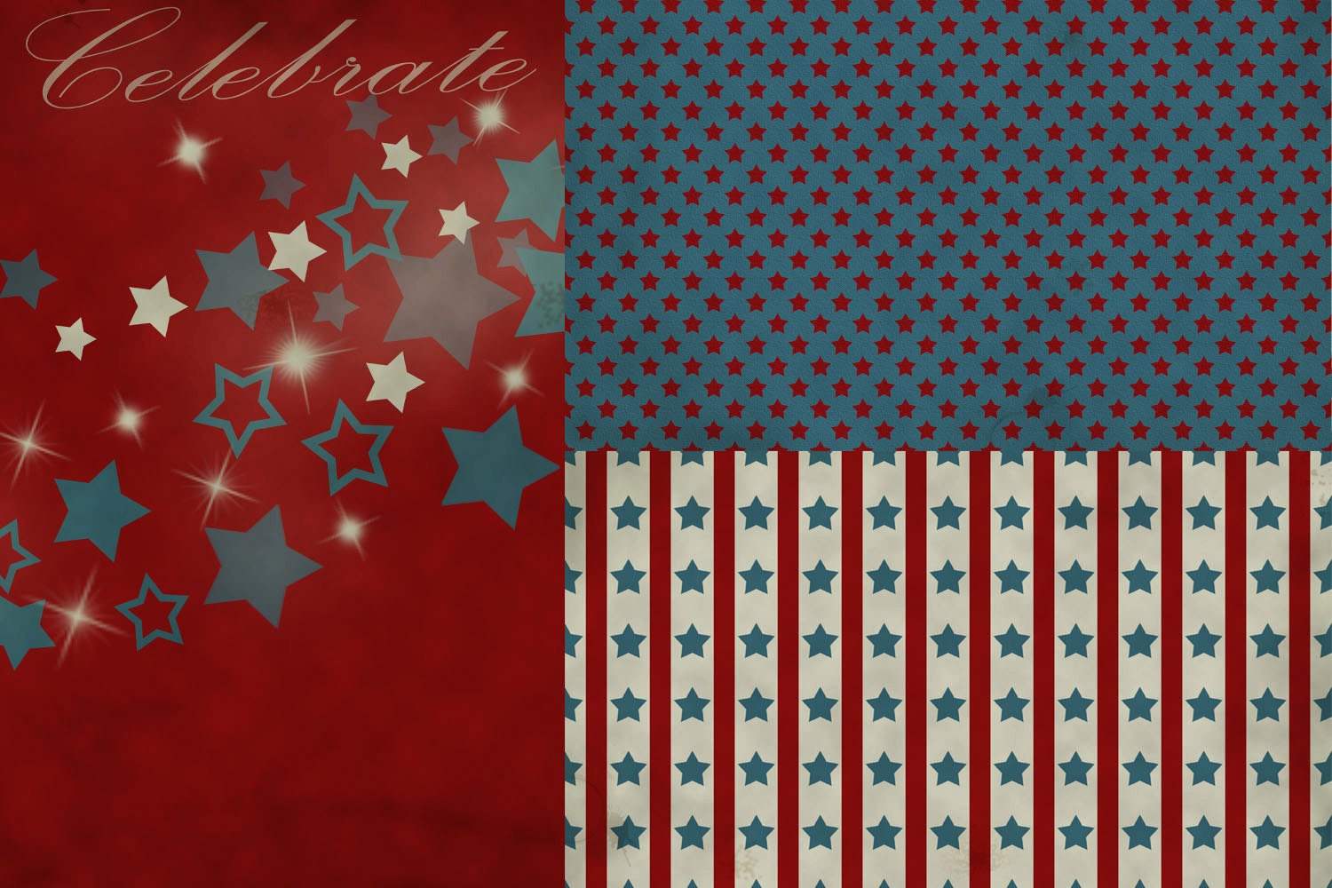 Digital Patriotic Scrapbook Paper, Digital Patriotic Paper, Patriotic ...
