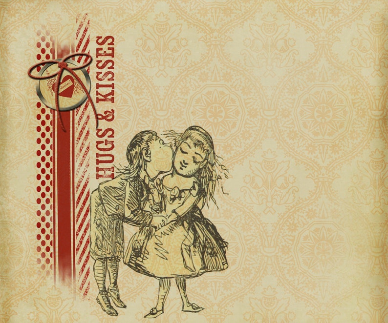 Valentine Digital Borders, Digital Scrapbook Borders, Vintage Valentine ...