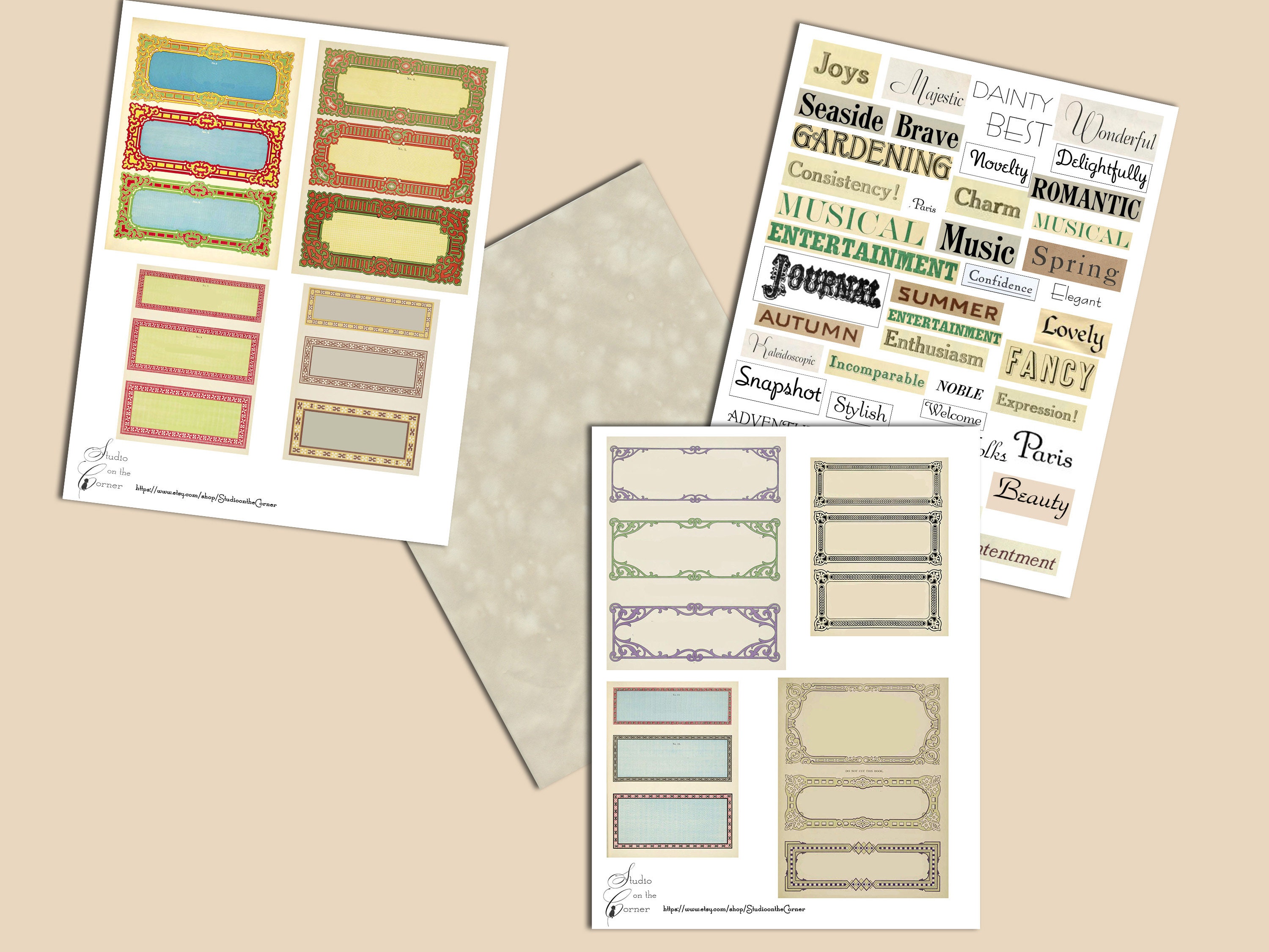 Printable Vintage-inspired Labels, Vintage Ephemera, Junk Journal ...