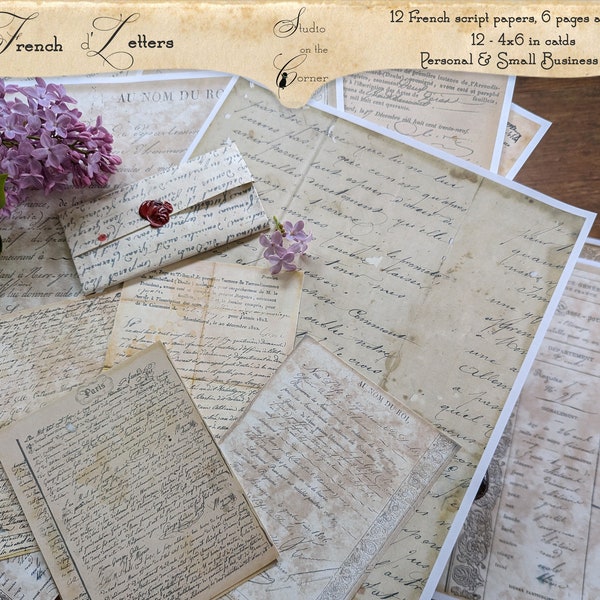 French Script Paper - Etsy