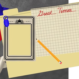 School Days Digital Scrapbook Kit, Digital Clip Art, Digital School ...