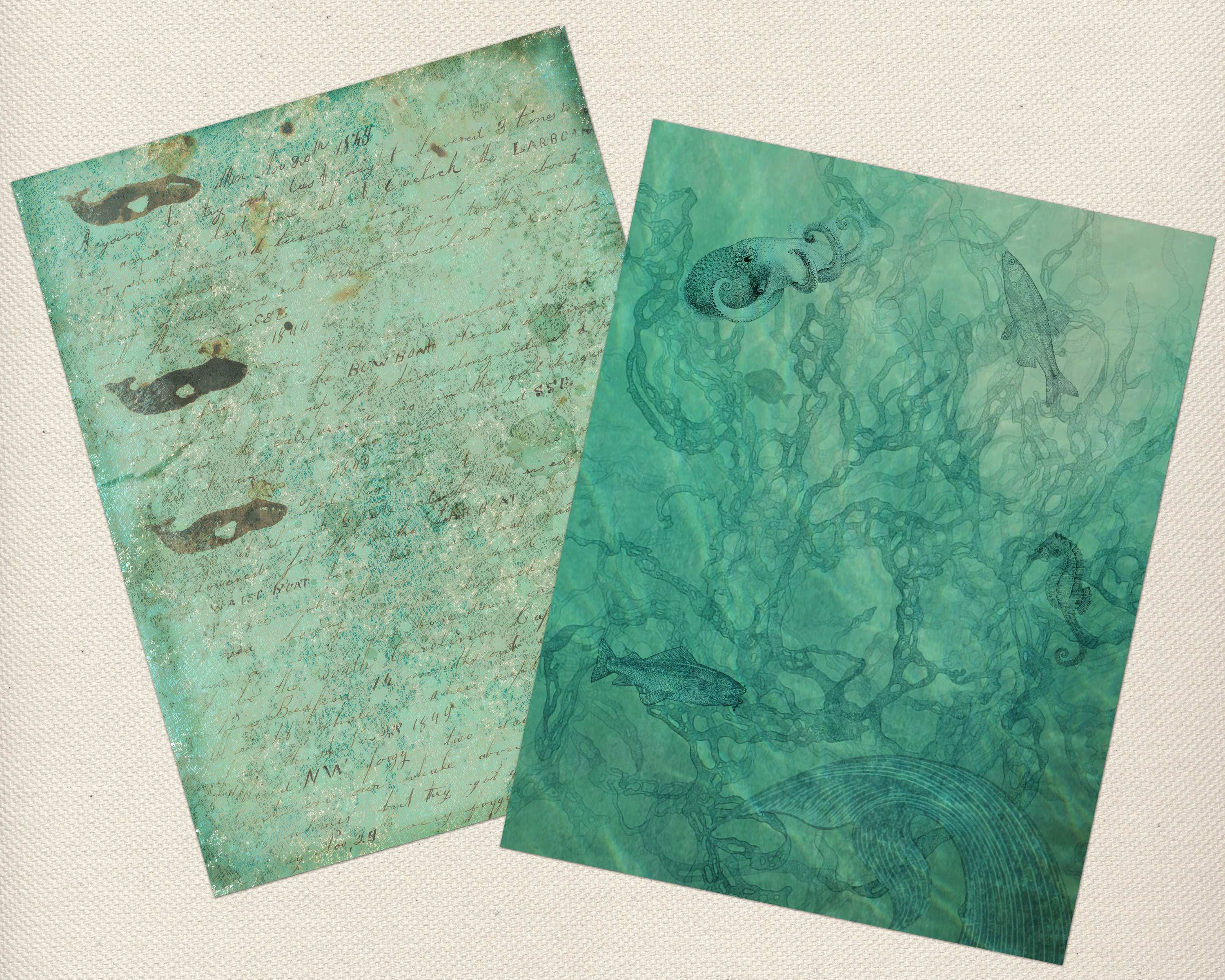 Sea Digital Paper Sea Paper Pack Sea Scrapbook Paper Nautical - Etsy UK