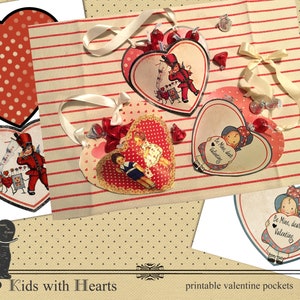 Printable Valentine Pockets, Vintage-inspired Valentine Pockets ...