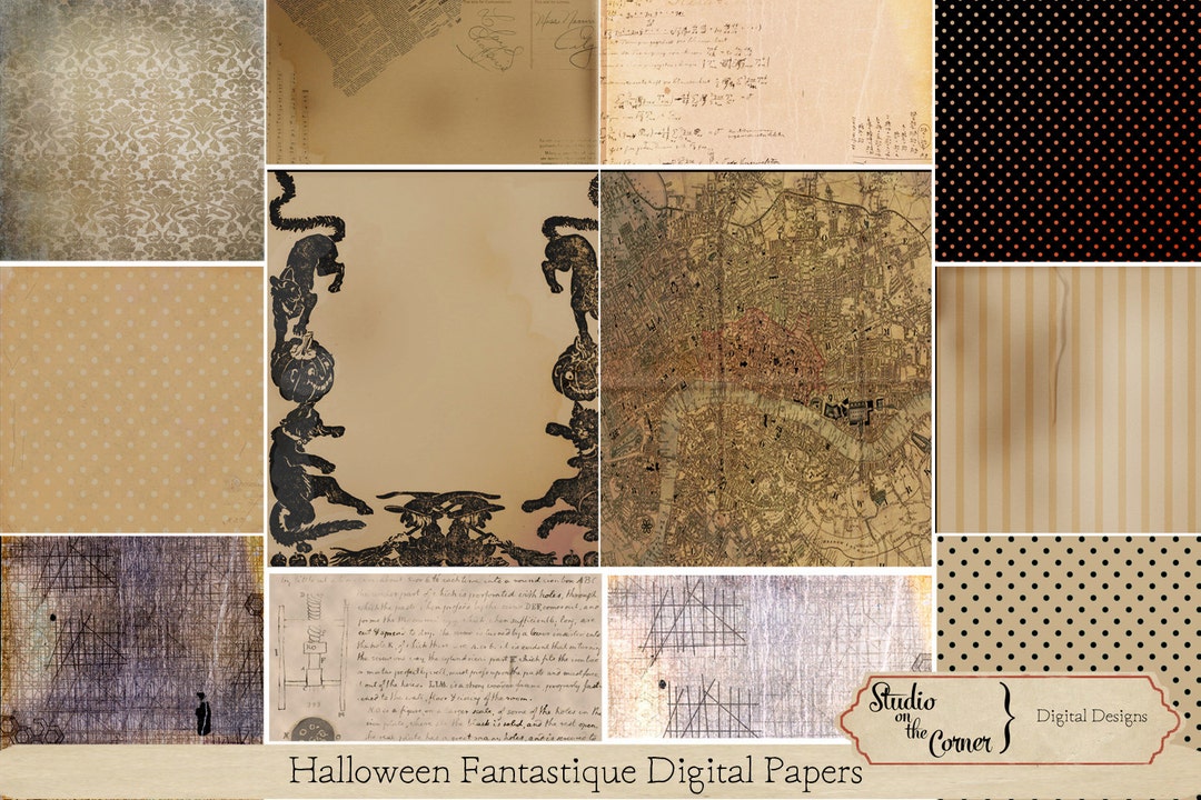 Digital Halloween Papers, Digital Paper, Halloween Paper, Steampunk ...